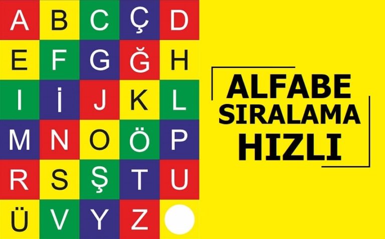 Alfabetik Sıra 29 Harf - Ücretsiz Alfabe Sıralaması Uygulamaları ...